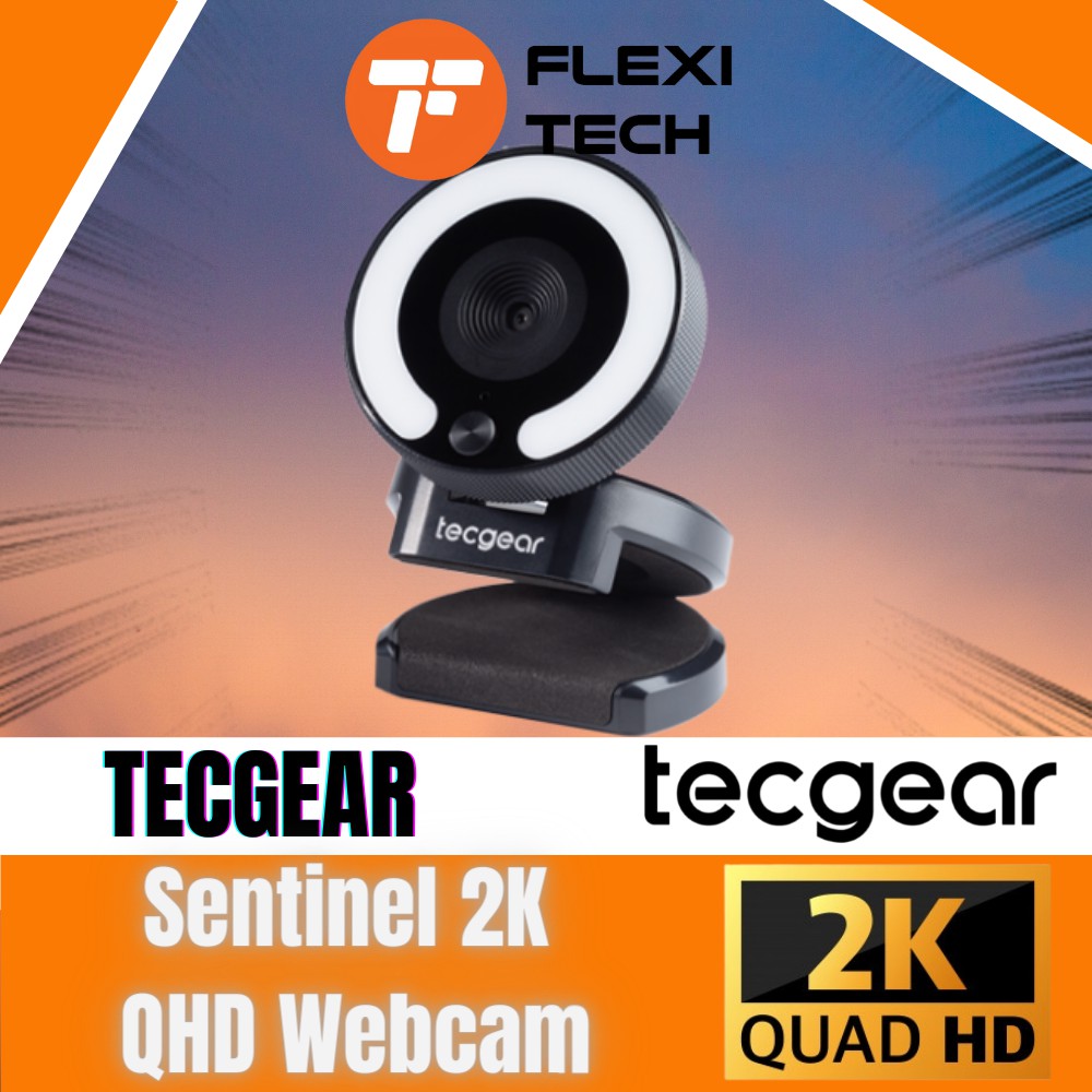 Flexi Tech Tecgear Sentinel 2K QHD Webcam with Ring Light | Shopee Malaysia