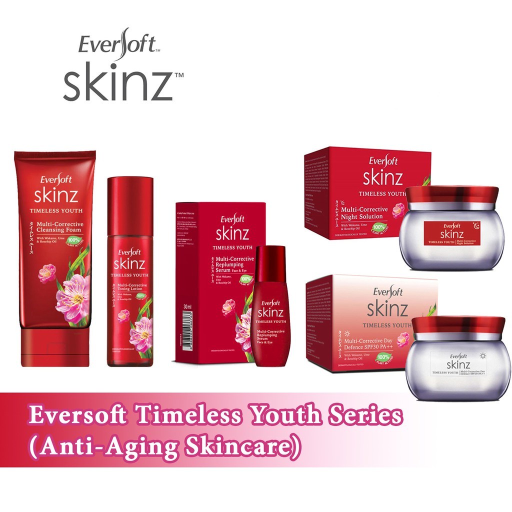 Eversoft Skinz Timeless Youth Series (Cleansing Foam 100g,Toning Lotion ...