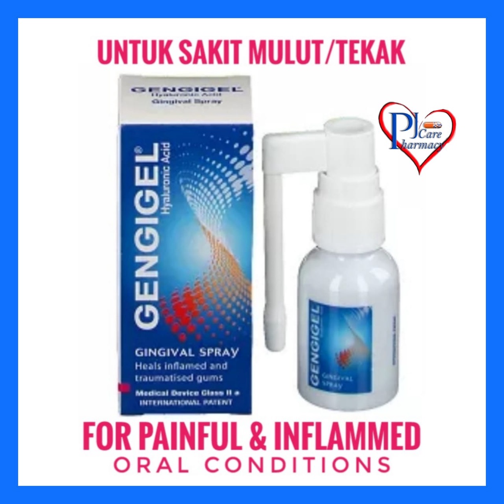 GENGIGEL Gingival Spray 20ml w Hyaluronic (Exp 06/2024) Mouth & Gum ...