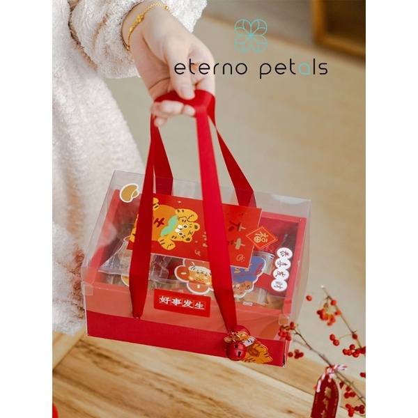 PVC Top Red box transparent gift Cake box / flower box / gift box with ...