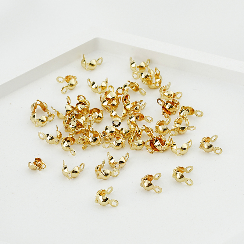 18K Clamshell Bead, Crimp Bead, Tip Knot End Cover, Clamshell End Tip ...