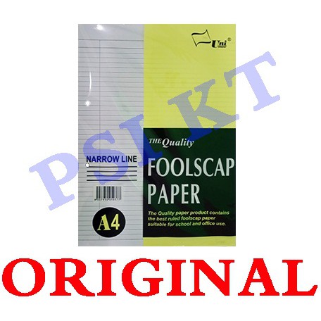 UNI PAPER S-37 70GM A4 THE QUALITY FOOLSCAP PAPER NARROW LINE / PACK ...