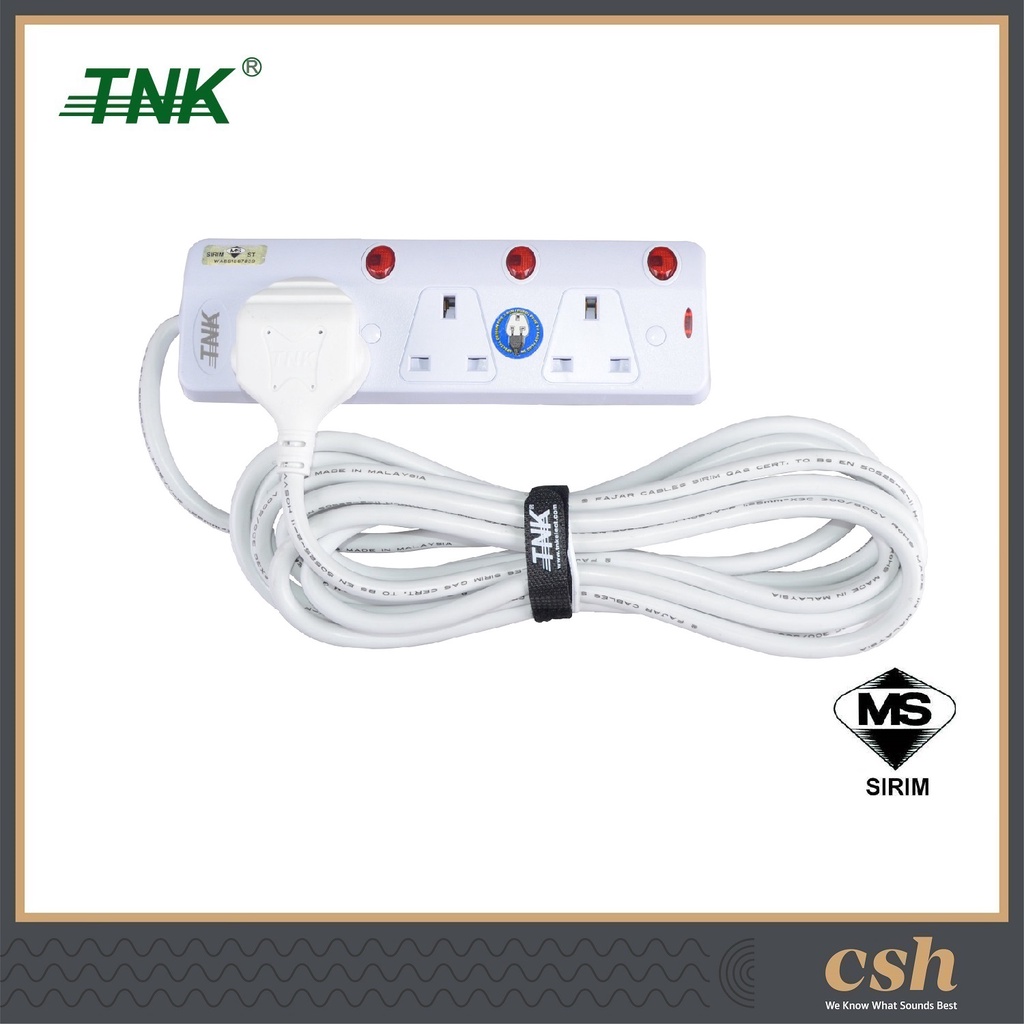 TNK 3 Gang Neon Extension Trailing Socket with 3 Pin 13 Amp Fuse ...