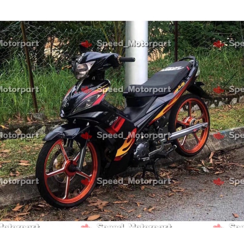 Coverset Bodyset Yamaha LC LC135 V1 Hitam Api Merah Original Hong Leong ...