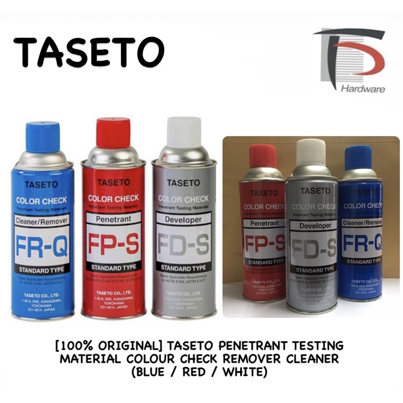[100% ORIGINAL] TASETO PENETRANT TESTING MATERIAL COLOUR CHECK REMOVER ...