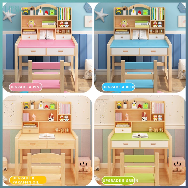 Children's solid wood liftable study table for primary school students ...