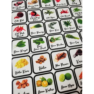 Sticker Dapur /Kitchen/Rempah Ratus Murah Kalis Air Transparent ...