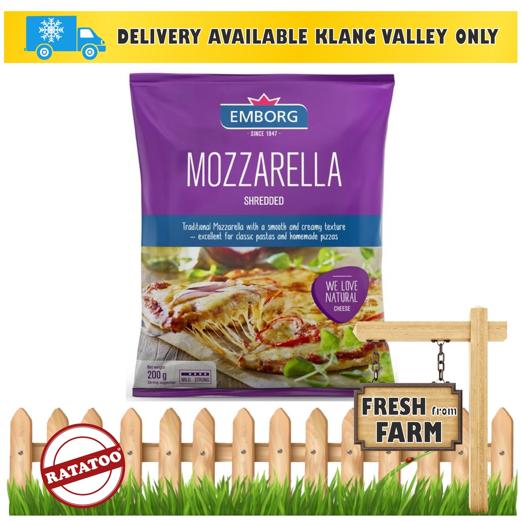 [SALE] CHEESE Emborg Mozzarella Shredded (200g) RATATOO MARKET | Shopee ...