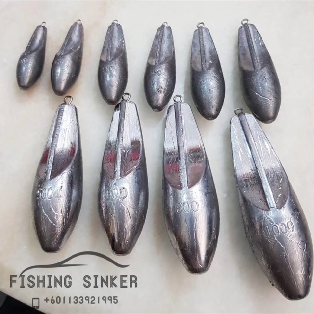 Batu Ladung Pancing Pantai 600g / Fishing Lead Sinker with SS hook ...