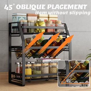 Seasoning Rack Shelf 3 Tier Spice Racks Kitchen Rack Screw Free ...