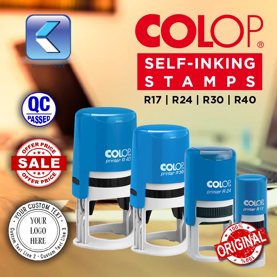 Colop Customized Round series Self-Inking Stamp Chop / Ruber Stamp Company Chop / Bank Chop R17 ...