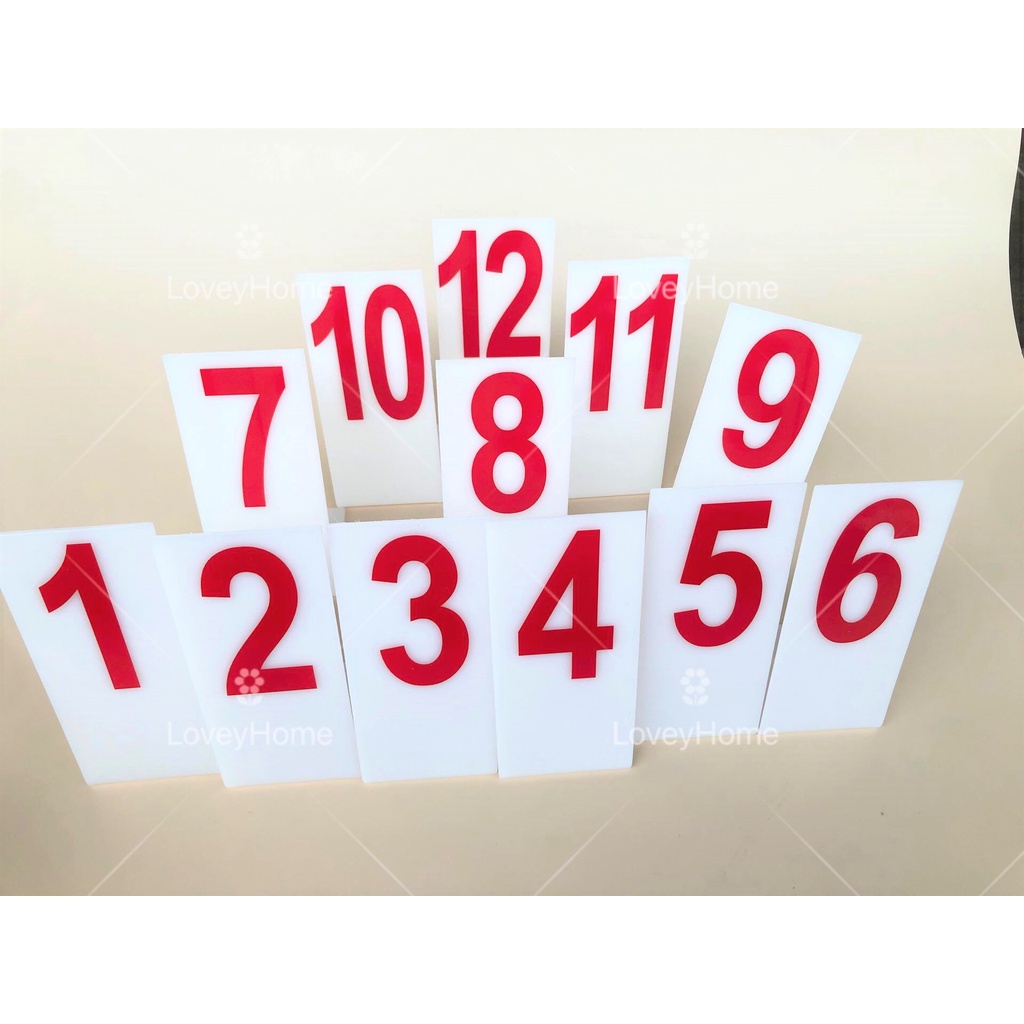 Acrylic Table Number Stand Restaurant Seat Meal Plate Sign Numbering ...
