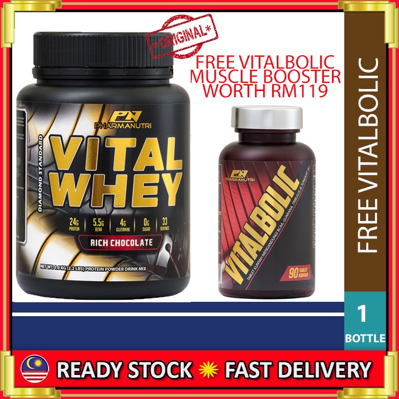 Vital Whey Isolate Halal 1KG 24G Protein 0G Sugar BCAA Glutamine + FREE ...