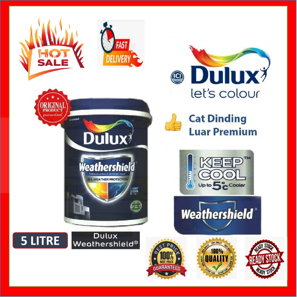 ICI Dulux Weathershield Cat Dinding Luar - 5 Liter | Shopee Malaysia