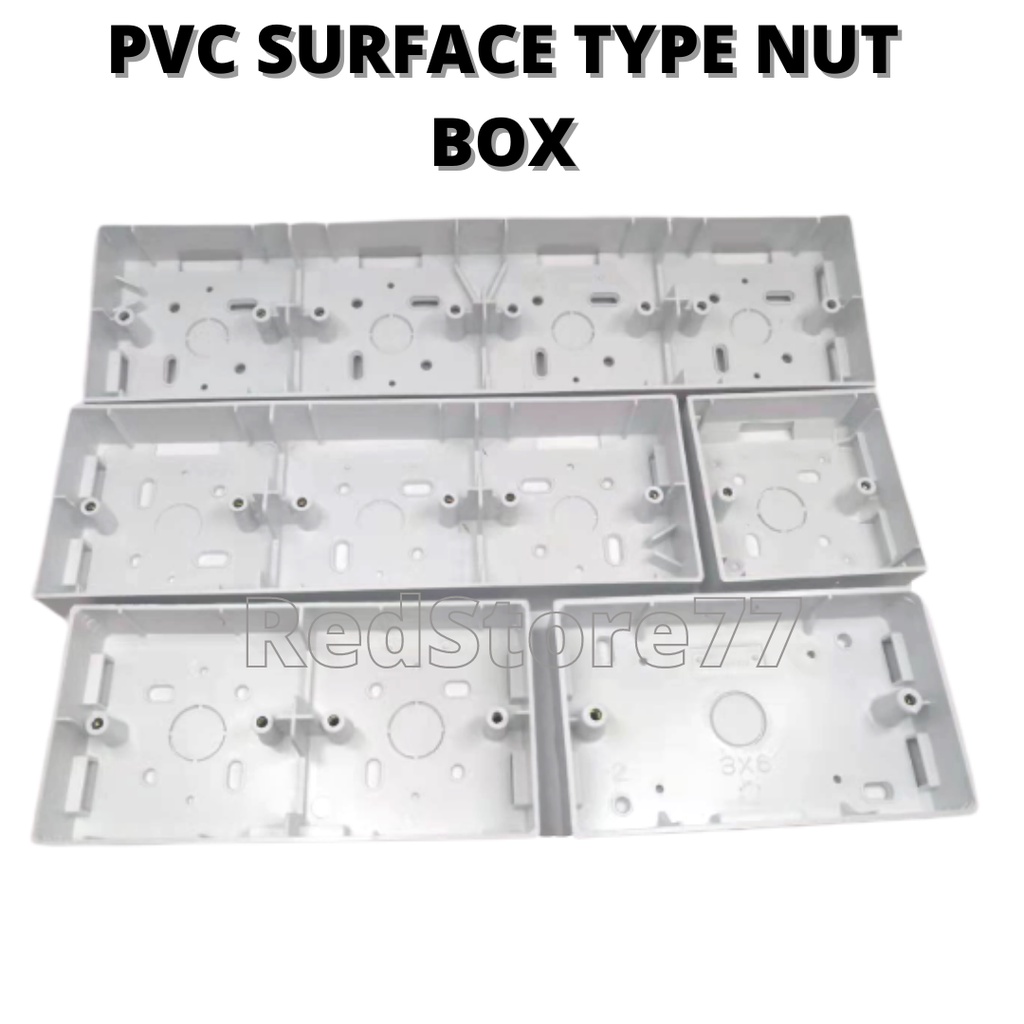 PVC NUT BOX / PVC SURFACE NUT BOX / SWITCH BASE BOX 3X3 3X6 3X7 3X10 ...