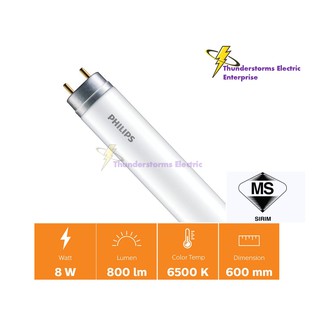 2Feet PHILIPS ECOFIT T8 FLUORESCENT LED TUBE 8W 4FT (6500K) / Lampu ...