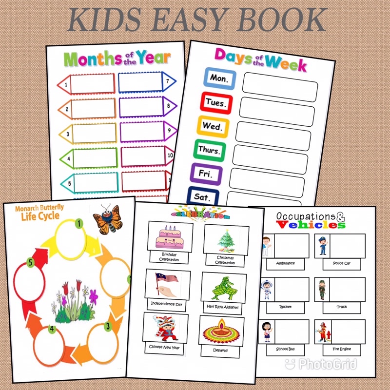 BUSY BOOK | 11 PAGES | 4Years | EARLY LEARNING ACTIVITIES BUSY | BOOK ...