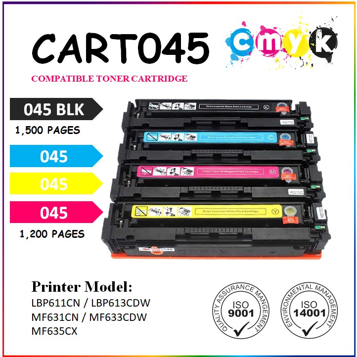 CANON Cartridge 045 / CRG045 CMYK ImageCLASS LBP611cn LBP613cdw MF631Cn ...