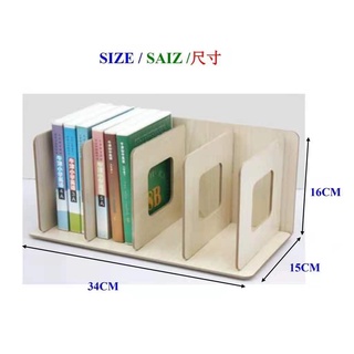 SF_ Wooden Desktop Book Rack DIY Wooden Table Book Rack Wooden Book ...