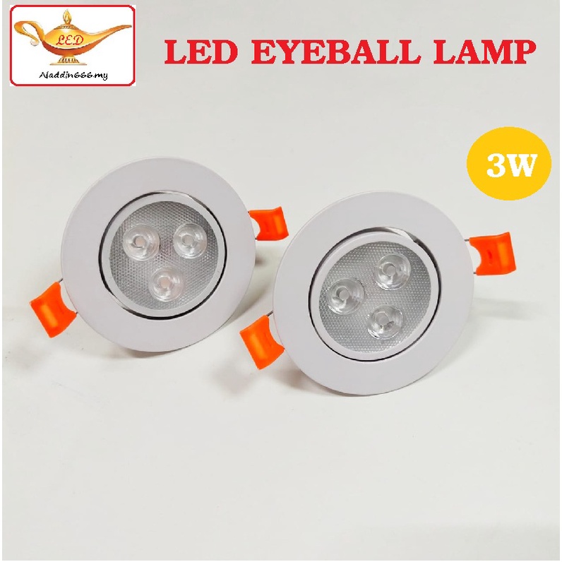 3W LED Eyeball Light Recessed Eyeball Spotlight Round LED Downlight ...