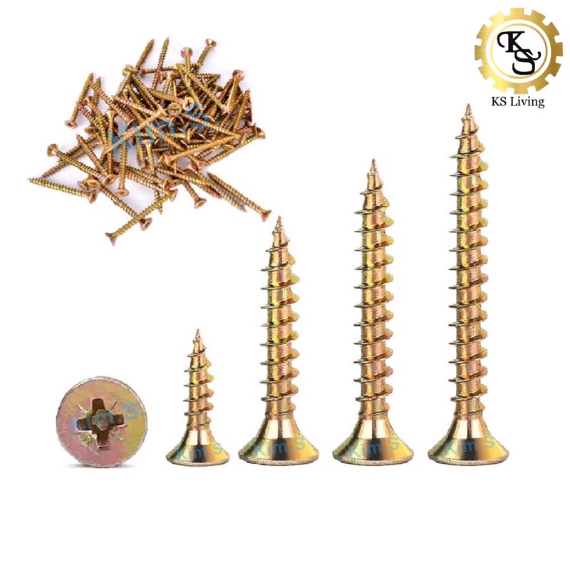 Kim.S Quality CSK Screw Wood Chipboard Screw Driving Counter Sunk Flat ...