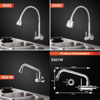 Plus Stainless Steel Kitchen SINK TAP WALL / PILLAR Paip kepala paip ...