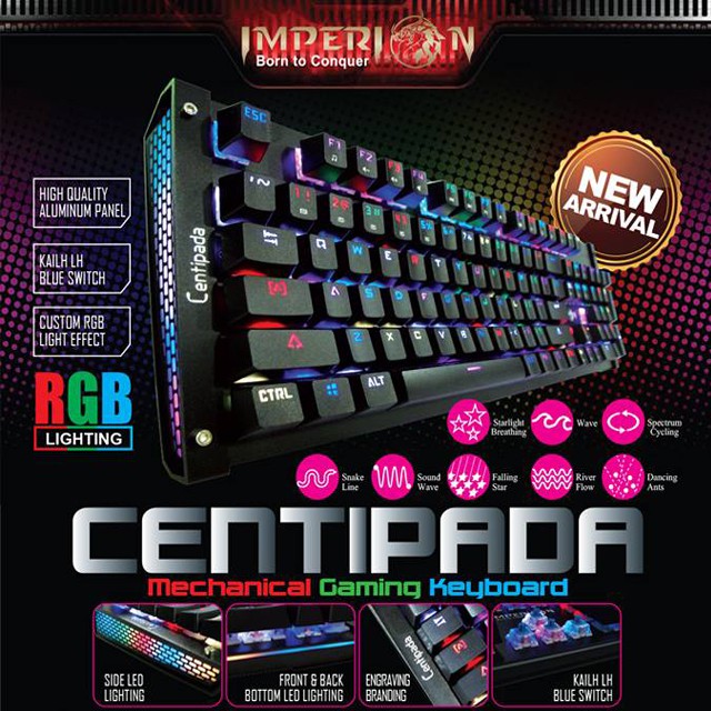 K18 IMPERION CENTIPADA 104 KEYS MECHANICAL RGB GAMING KEYBOARD | Shopee ...