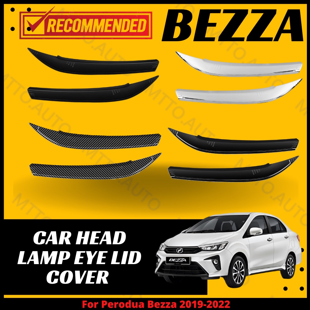 MTTO Perodua Bezza 2019-2022 Exterior Car Head Lamp Eye Lid Cover ...