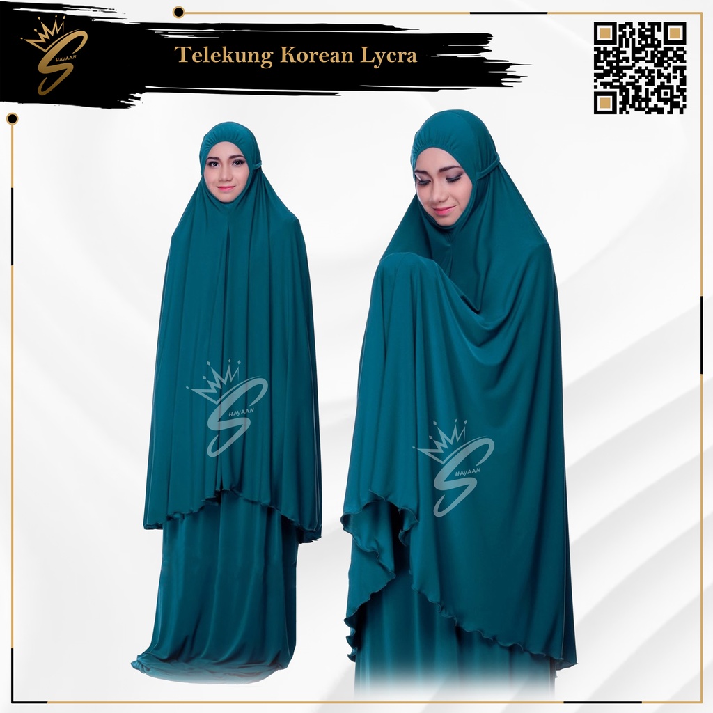 Telekung Korean Lycra Exclusive / Plain / Lycra / New Arrival / Ready ...