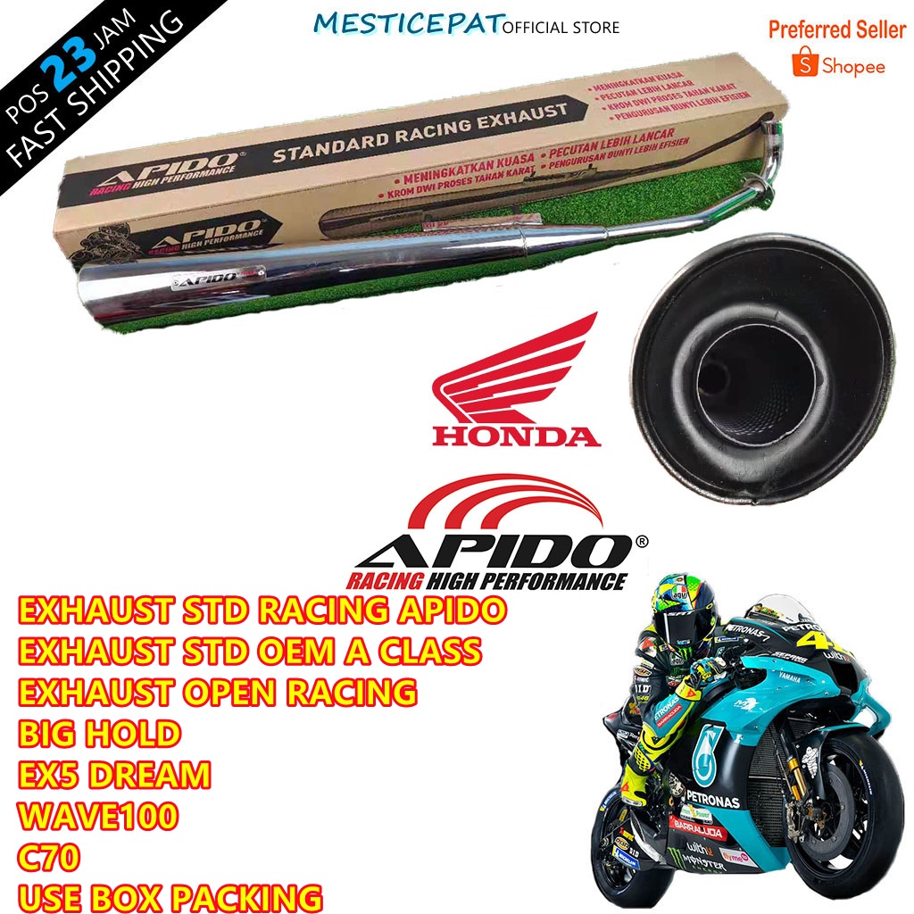 EX5 EX5 DREAM WAVE100 C70 APIDO STANDARD RACING EXHAUST PIPE MUFFLER ...