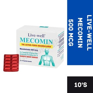 Live-Well Mecomin 500 mcg 10 capsules ( STRIPS ) EXP:05/2025 | Shopee ...