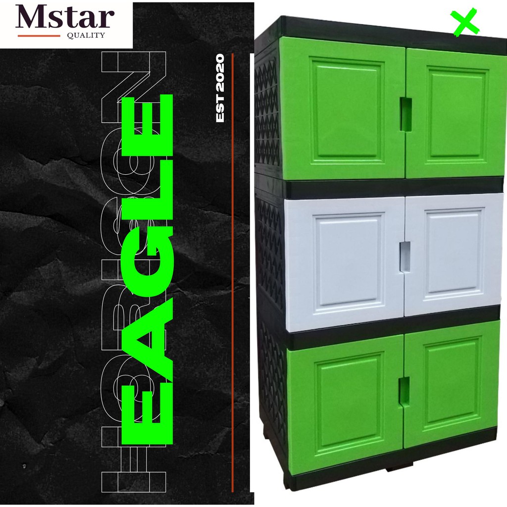 EAGLE DIY Plastic Storage Cabinet/Wardrobe/Almari Baju/Almari Serbaguna ...
