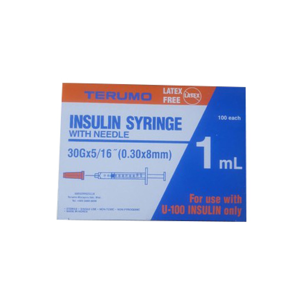 Terumo Insulin Syringe 1.0ml 30G 100'S - Blue | Shopee Malaysia
