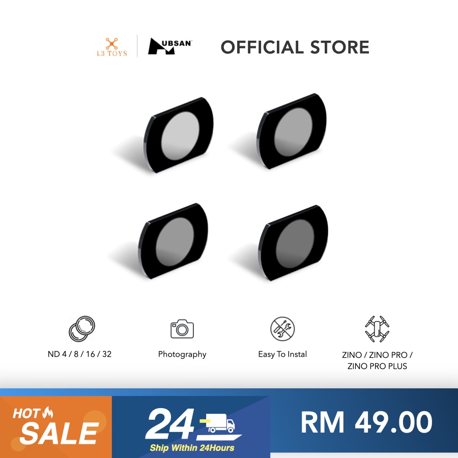 HUBSAN ZINO / ZINO PRO / ZINO PRO PLUS ND FILTER ( ND 4/ 8/ 16/ 32 - 4 ...