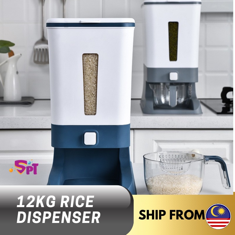 Ready stock 12KG Rice Dispenser Large Sealed Grain Container Storage ...