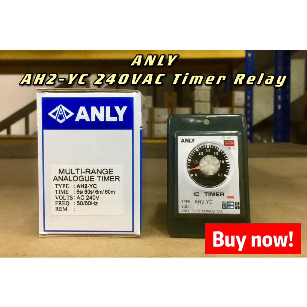 ANLY AH2-YC (6S/60S/6M/60M) 240VAC TIMER RELAY (Ready Stock!) | Shopee ...