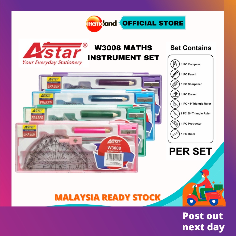ASTAR W3008 MATHS INSTRUMENT SET | Shopee Malaysia