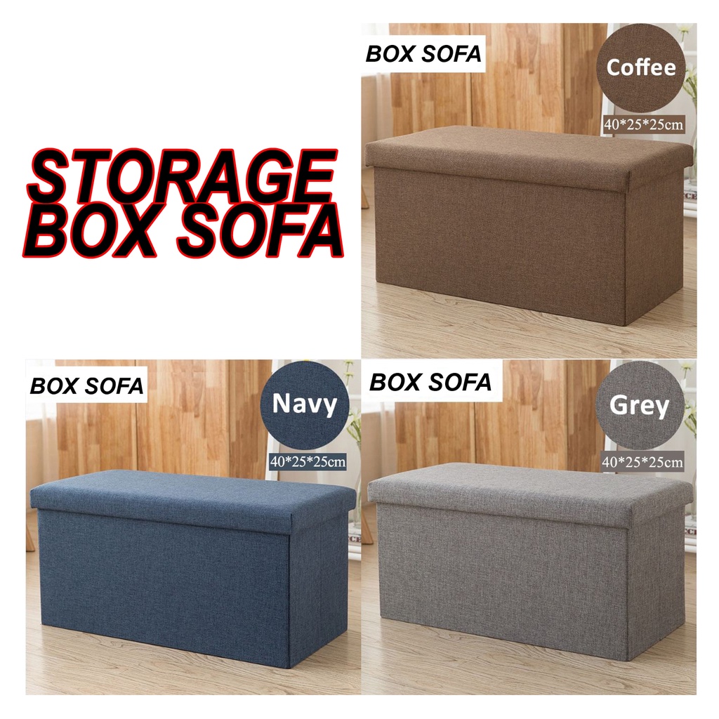 Storage Box Fabric Foldable Storage Box Sofa Footrest Foot Stool Seat ...