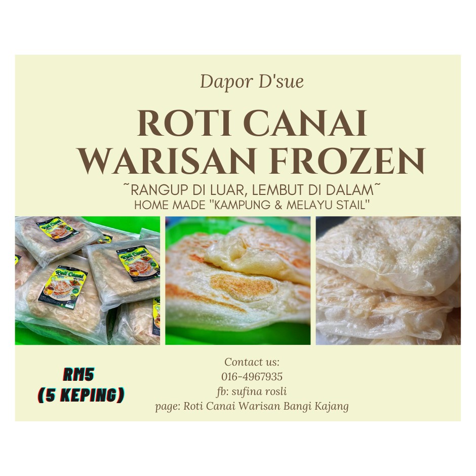 ROTI CANAI FROZEN WARISAN SEJUK BEKU RANGUP LEMBUT | Shopee Malaysia