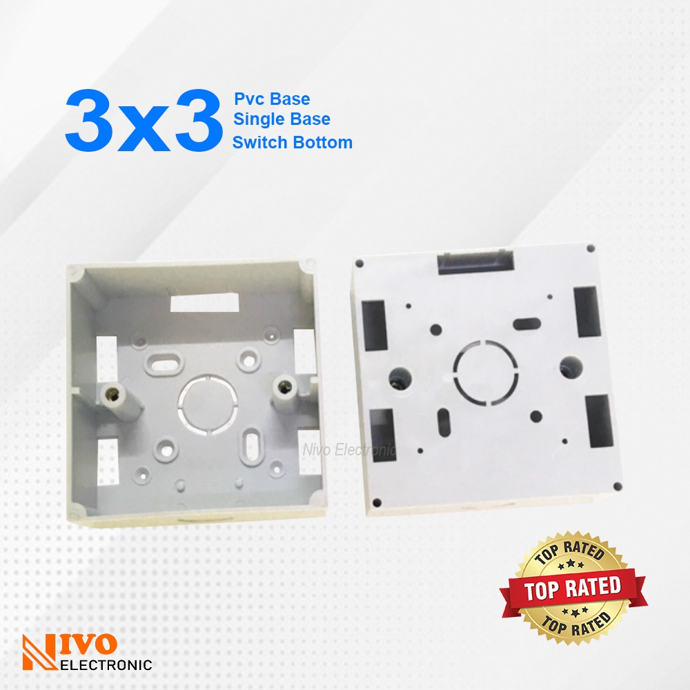 3X3 SINGLE BASE PVC JUNCTION SWITCH BOX WALL PLUG BOX JUNCTION BOX ...