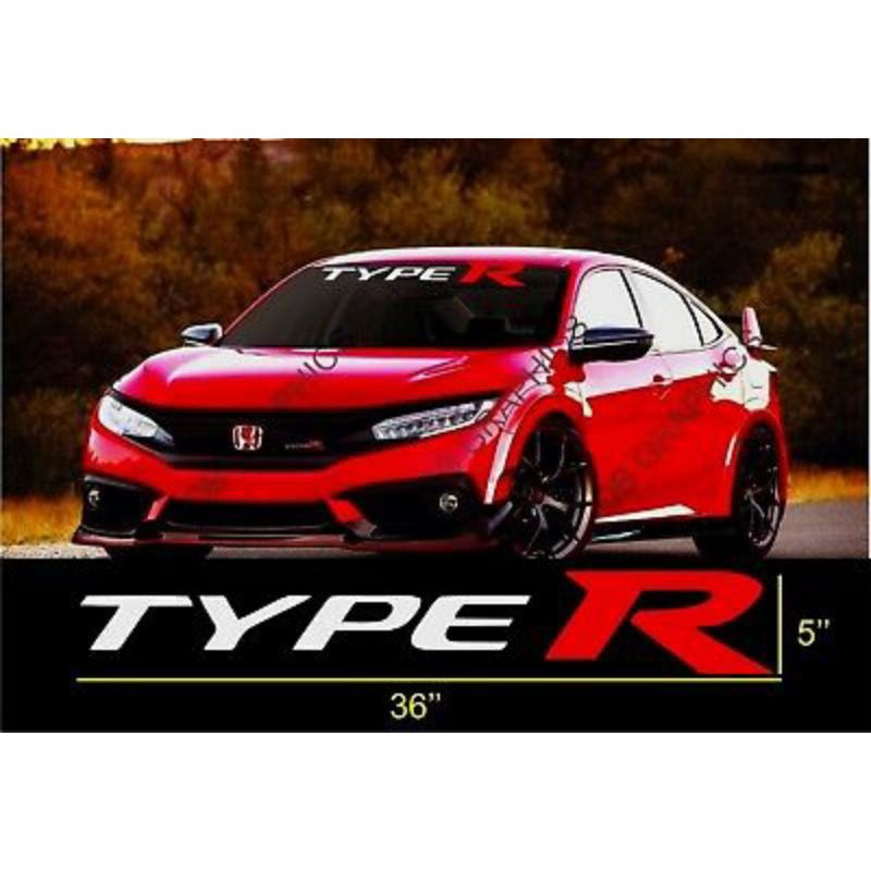 HONDA CIVIC Type R JDM Car Windshield Vinyl Banner Decal Sticker ...