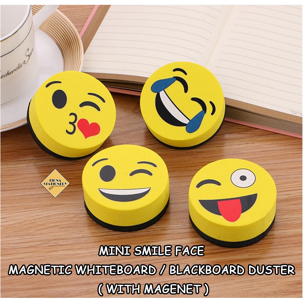 Mini Smile Face Magnetic Whiteboard / Blackboard Duster ( With Magenet ...