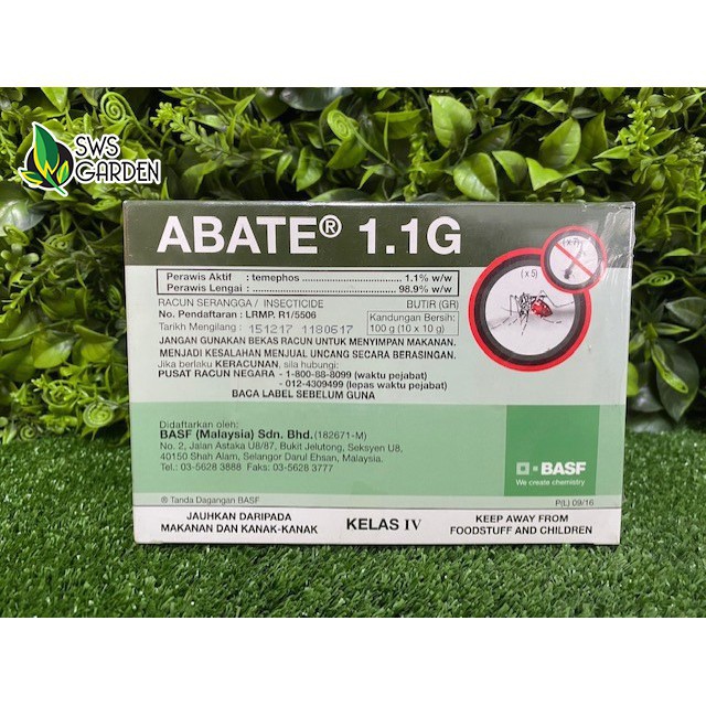 ABATE 1.1G 100% ORIGINAL MOSQUITO LARVAE KILLER 100G(10g x 10 uncang ...