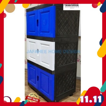 DH KIWI 3TIER DIY PLASTIC STORAGE CABINET / 3TINGKAT CABINET PLASTIC ...