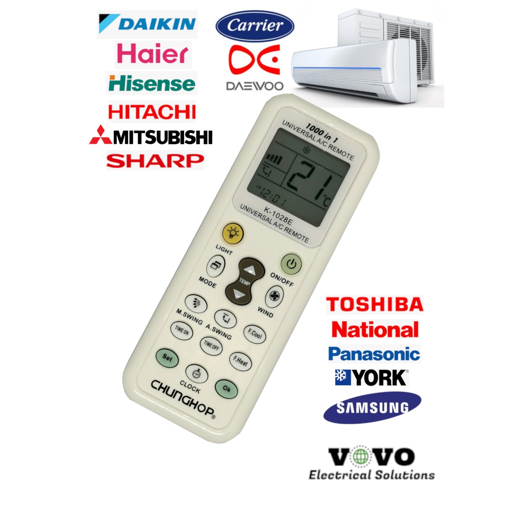 Universal Air Cond Remote Control [1000 brands, FOC battery] | Shopee ...
