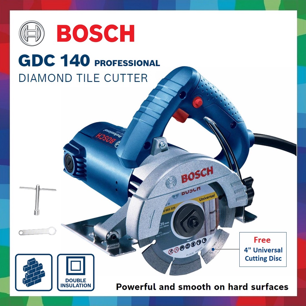 BOSCH GDC 140 DIAMOND TILE CUTTER 4" Marble Cutter GDC140 / Mesin Potong Tile / Marble Saw ...