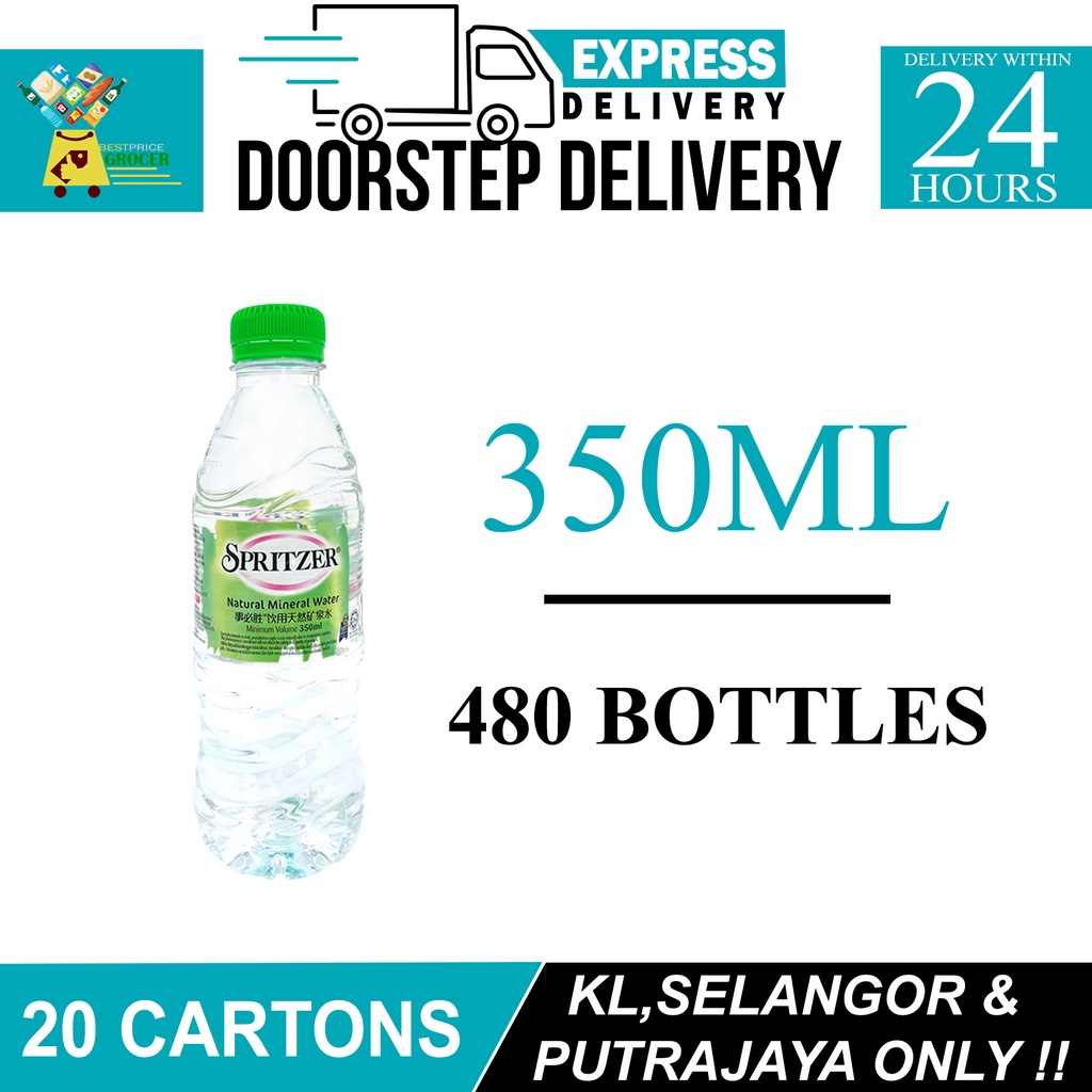 SPRITZER MINERAL WATER - 350ML X 24 BOTTLES (480 BOTTLES) | Shopee Malaysia
