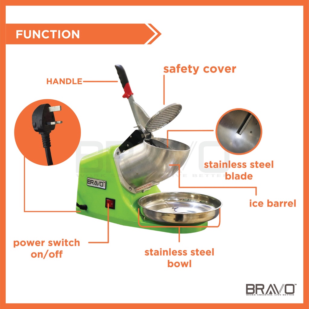 BRAVO Mesin Ais Kacang Ice Crusher Ice Shaver Mesin Air Batu ABC Mesin ...