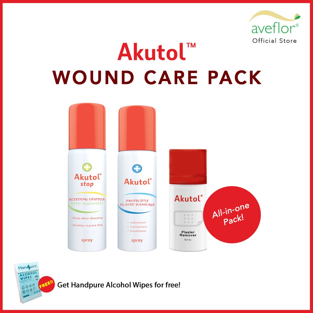 AKUTOL WOUND CARE PACK (All-in-One Pack ) Akutol Wound Spray, Stop ...
