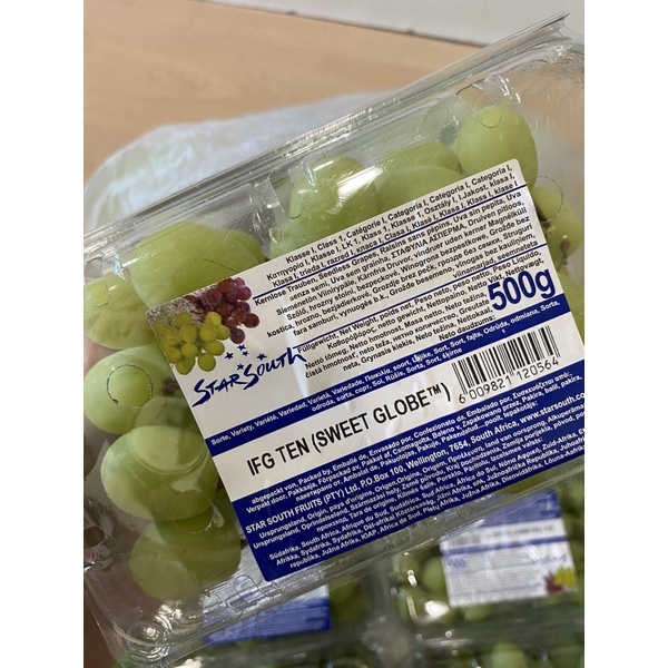 IFG TEN Sweet Globe Class 1 Size L Green Grapes 500g | Shopee Malaysia